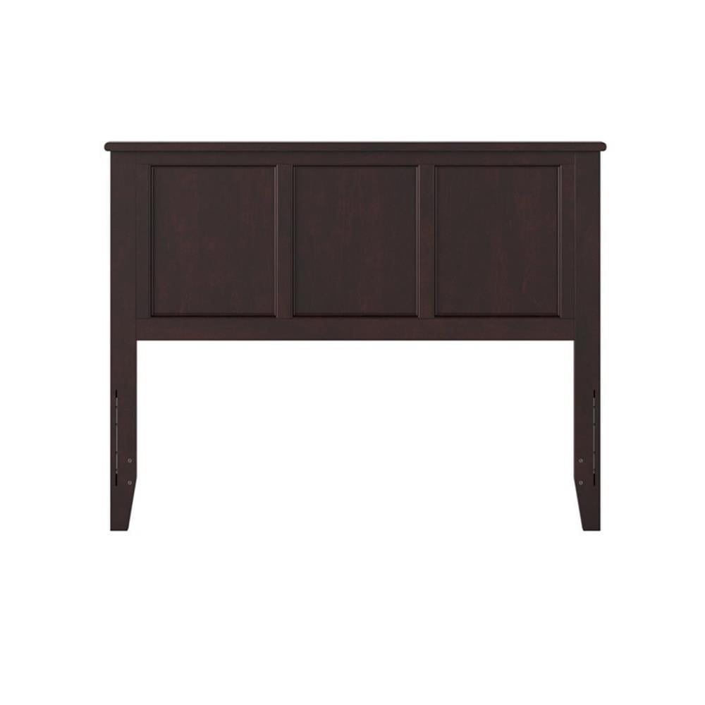 Pemberly Row Contemporary Full Solid Wood Panel Headboard in Espresso ...