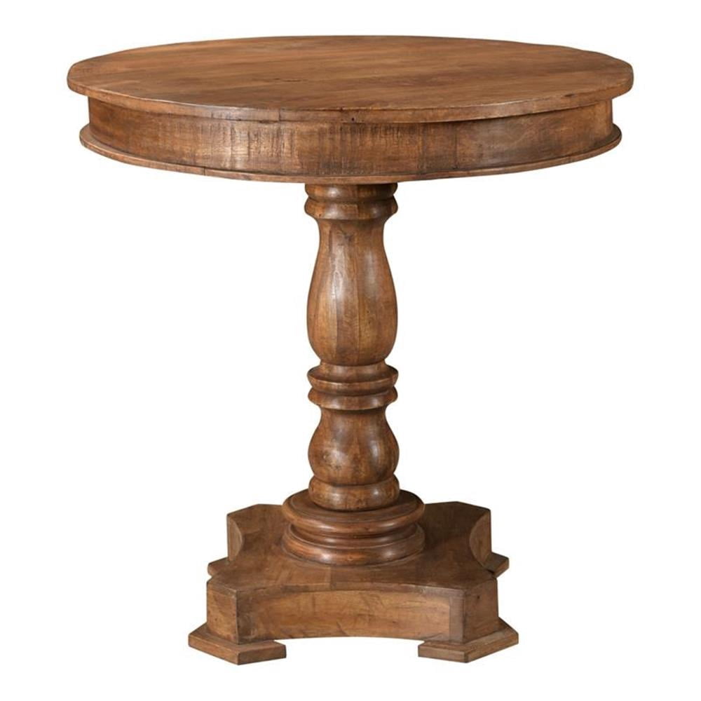 Pemberly Row Golden 30" Round Farmhouse Solid Wood Bistro Table in ...