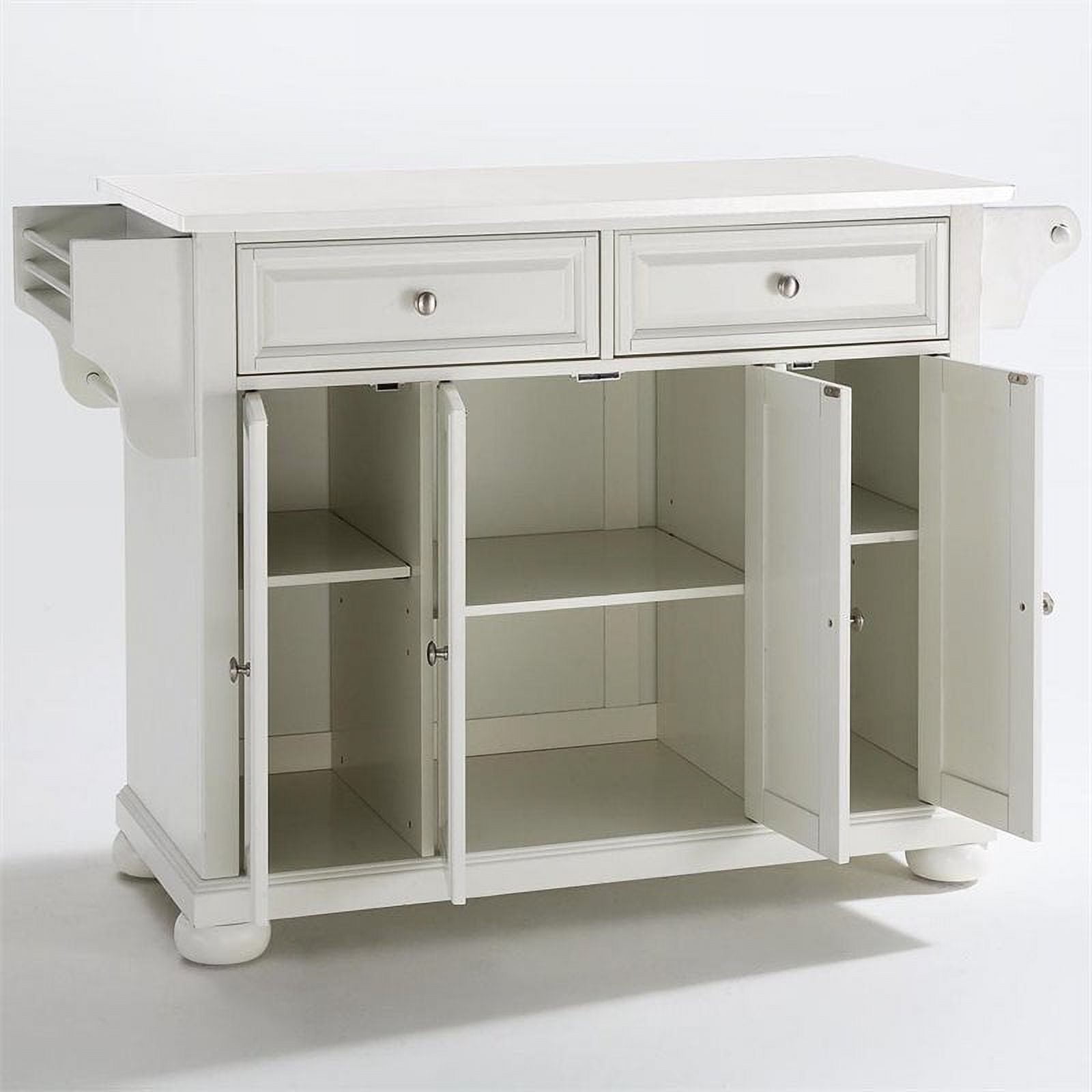 Pemberly Row Granite Top Kitchen Island in White - Walmart.com