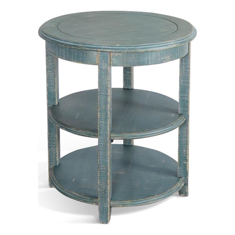 Pemberly Row Green Sea Grass Solid Wood and Veneers Side Table ...