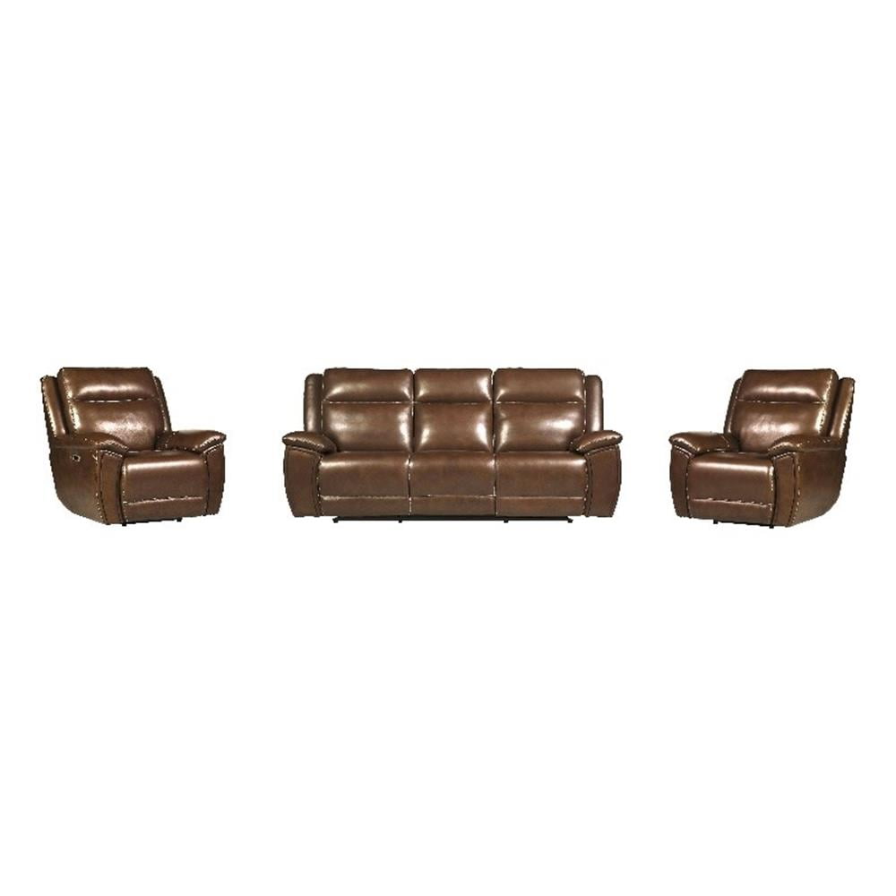 Pemberly Row Hickory Power Reclining ZeroGravity Sofa and Two Recliners ...