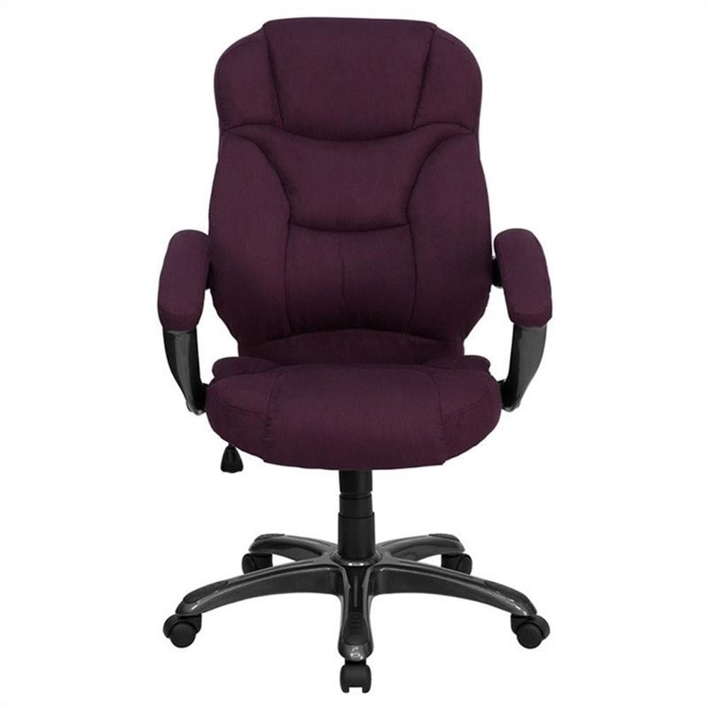 Pemberly Row High Back Microfiber Upholstered Office Chair in Grape ...