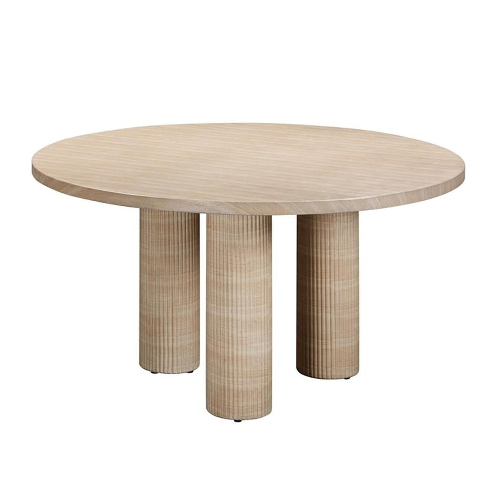 Pemberly Row Indoor / Outdoor Round Stone Dining Table in Terracotta ...