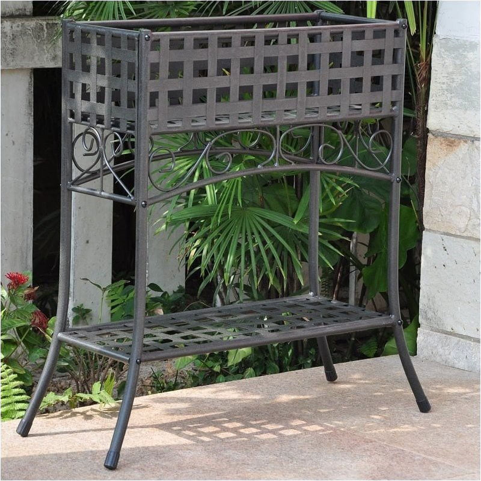 Pemberly Row Iron Rectangular Outdoor Plant Stand - Walmart.com