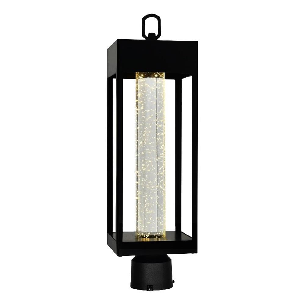 Pemberly Row LED Integrated Black Metal Outdoor Lantern Head - Walmart.com