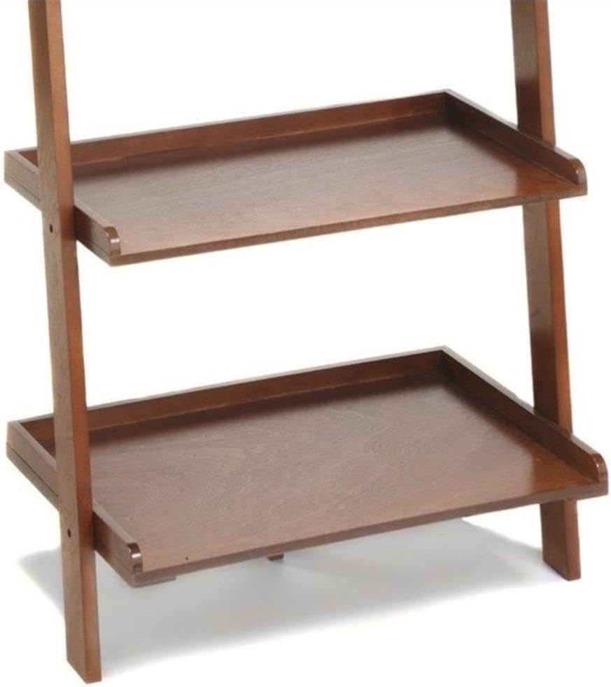 Pemberly Row Ladder Bookshelf in Cherry Wood Finish - Walmart.com