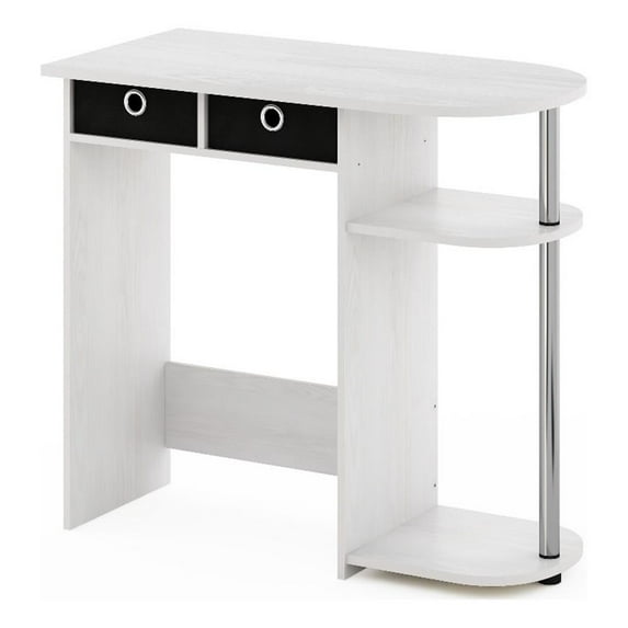 Pemberly Row Laptop/Notebook/Computer Desk/Table in White Oak/Chrome ...