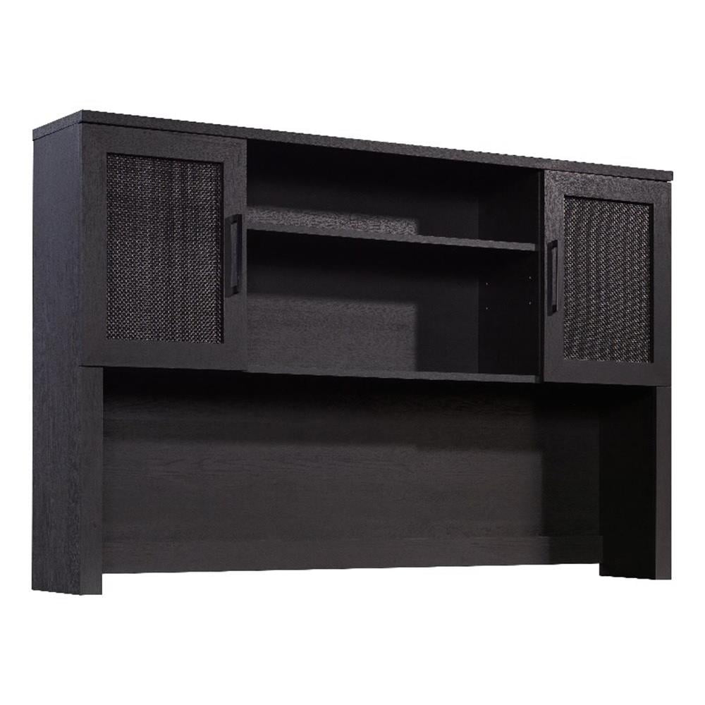Pemberly Row Large Coastal Engineered Wood Hutch in Raven Oak - Walmart.com
