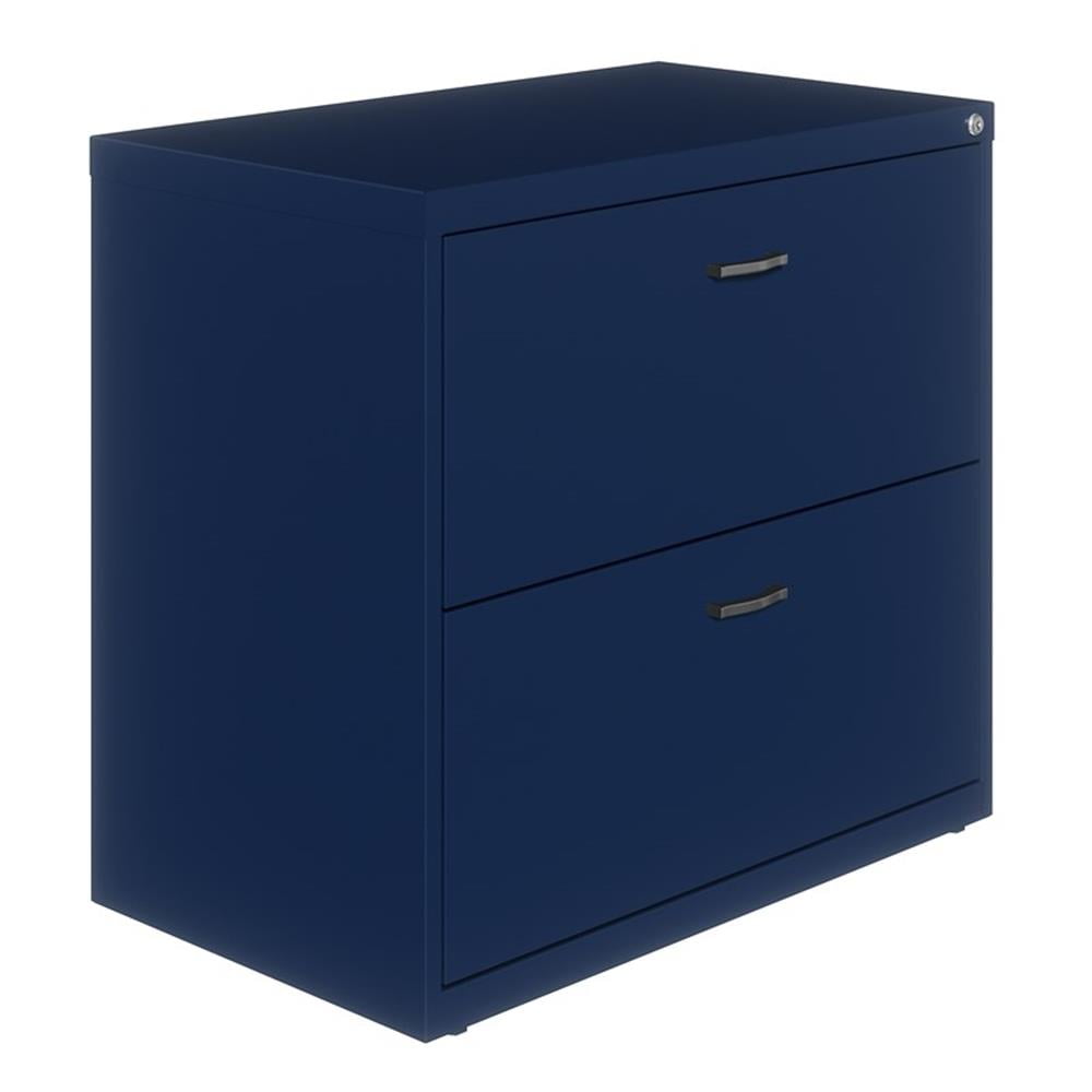 Pemberly Row Lateral Metal Filing Cabinet 30 in. Wide 2 Drawer Navy ...