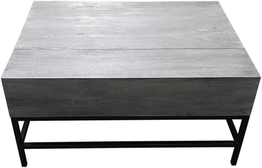 Pemberly Row Lift Top Storage Coffee Table with Natural Finish in Gray ...