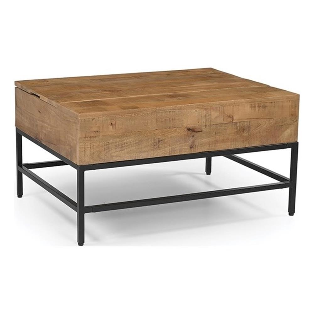 Pemberly Row Lift Top Storage Coffee Table with Natural Finish in ...