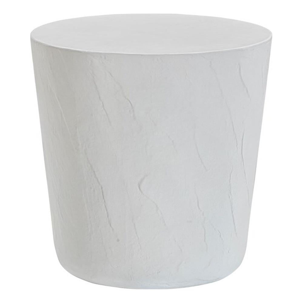 Pemberly Row Light Grey Faux Plaster Indoor / Outdoor Concrete Stool ...