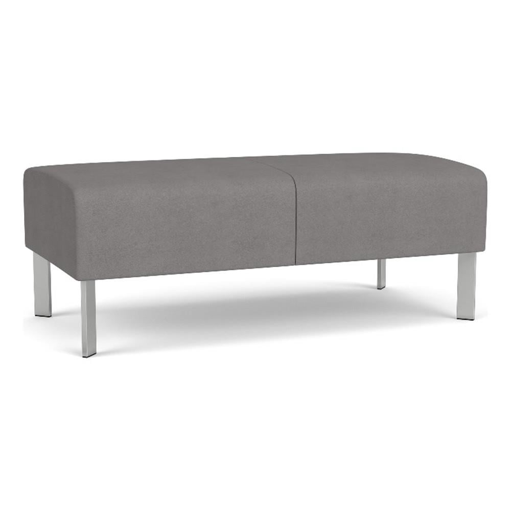 Pemberly Row Lounge Reception Waiting 2 Seat Bench w/ Steel Legs in ...