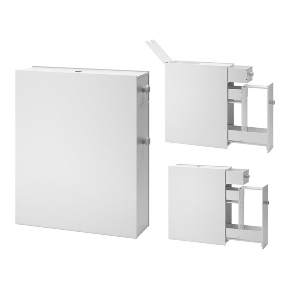 Pemberly Row MDF Bathroom Floor Cabinet with 2 Built-in Shelves in ...