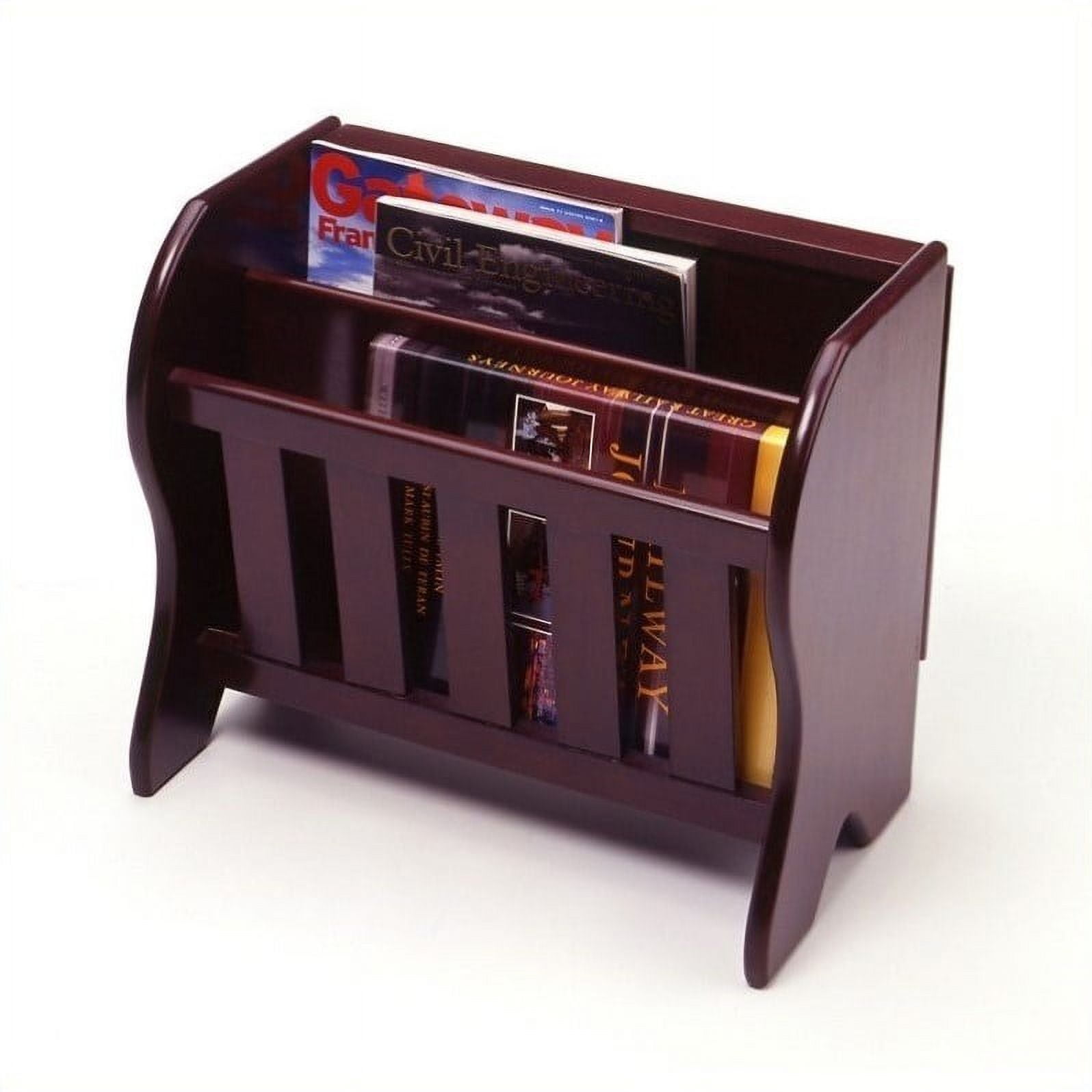 Pemberly Row Magazine Rack with Flip Top in Espresso Beechwood ...