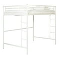 Pemberly Row Metal 2 Integrated Ladders Full Loft Bed in White ...