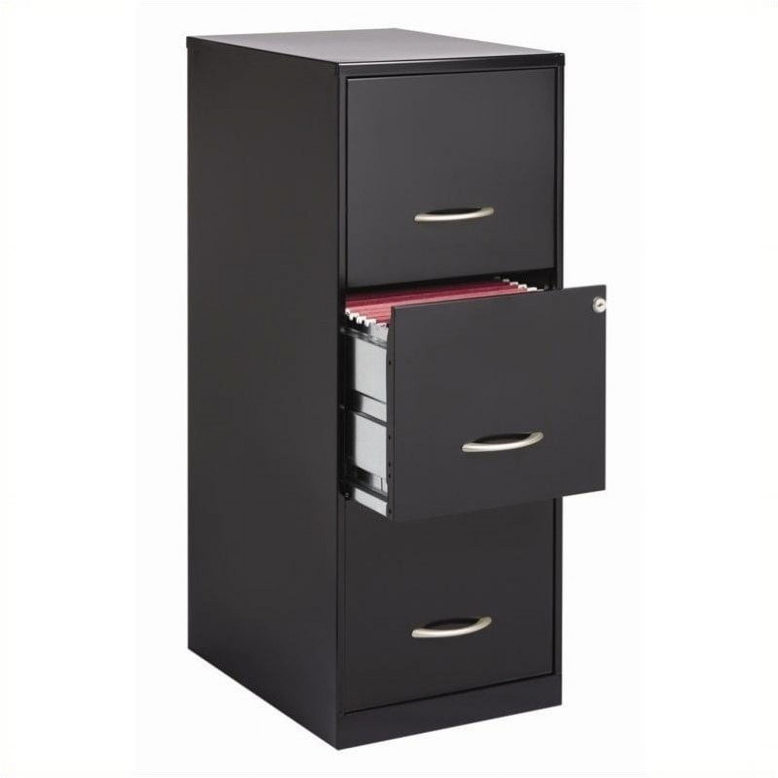 Pemberly Row Assembled Metal 3 Drawer Letter File Cabinet for Home ...