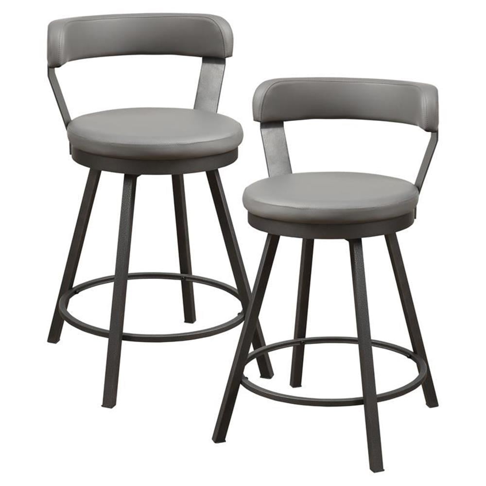 Pemberly Row Metal Counter Height Swivel Stools in Dark Gray (Set of 2 ...