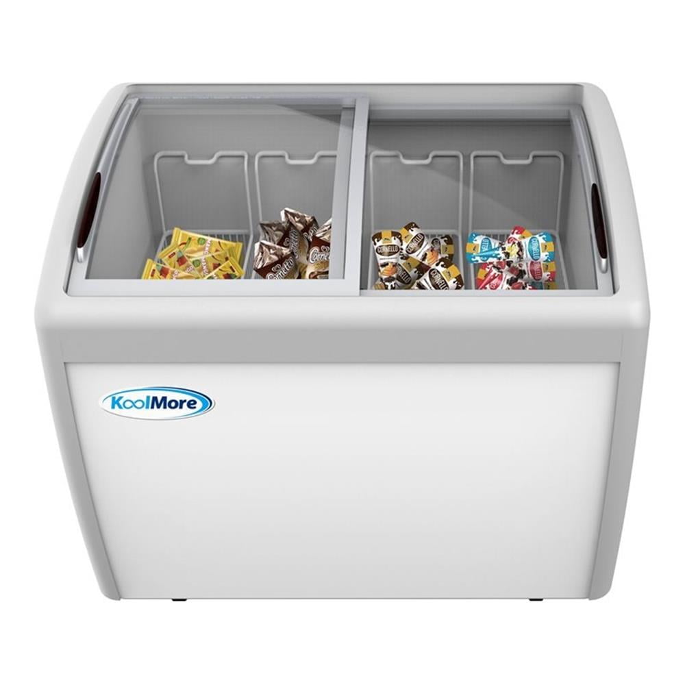 Pemberly Row Metal Ice Cream Freezer Display Case with 4 Storage ...