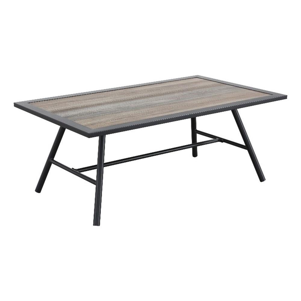 Pemberly Row Metal Outdoor Coffee Table in Brown/Espresso Finish ...