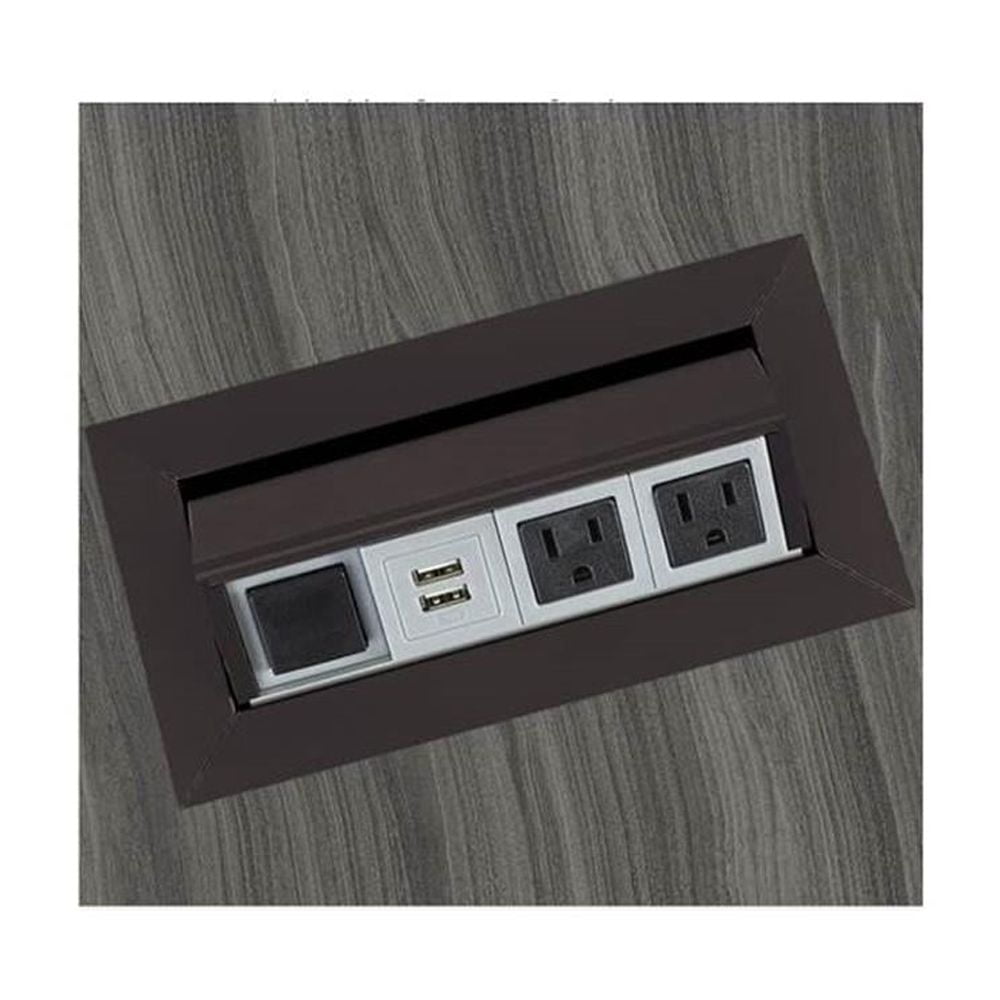 Pemberly Row Metal Power Module with 2 Power and 2 USB Outlets in Black ...