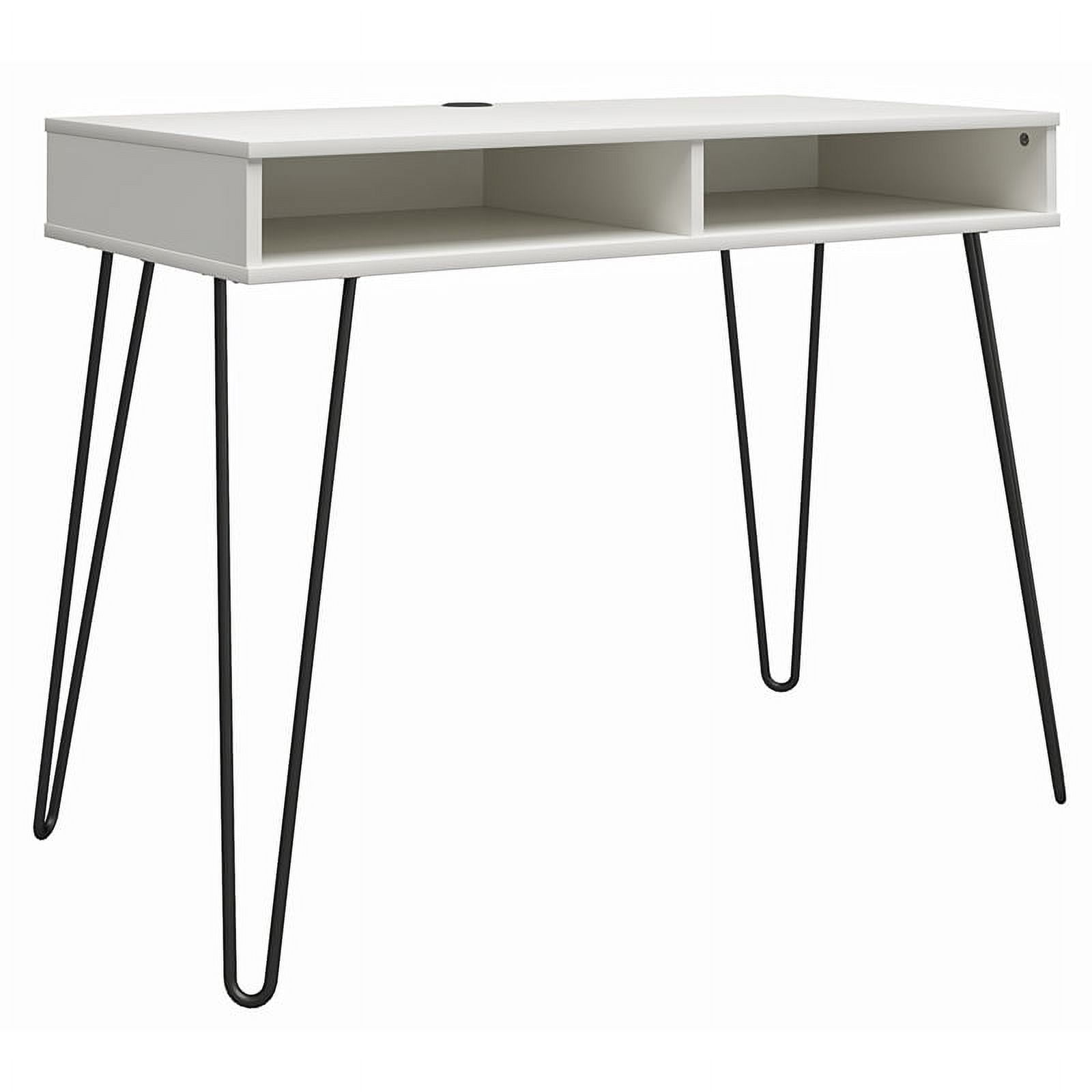 Pemberly Row Mid-Centruy Computer Desk with Storage in White - Walmart.com
