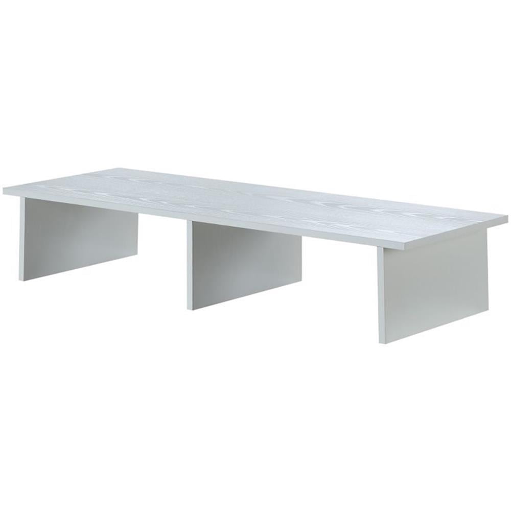 Pemberly Row Mid-Century 42" TV/Monitor Riser Stand in White Wood ...