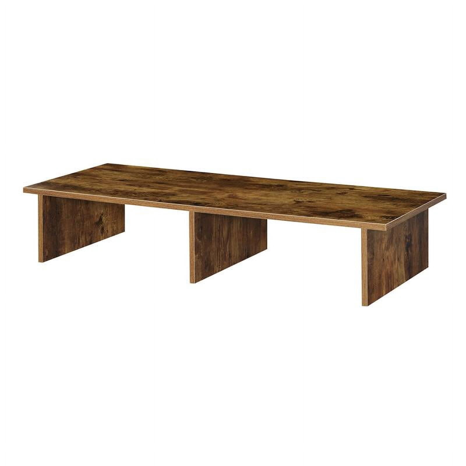 Pemberly Row Mid-Century Large TV/Monitor Riser in Nutmeg Wood Finish ...
