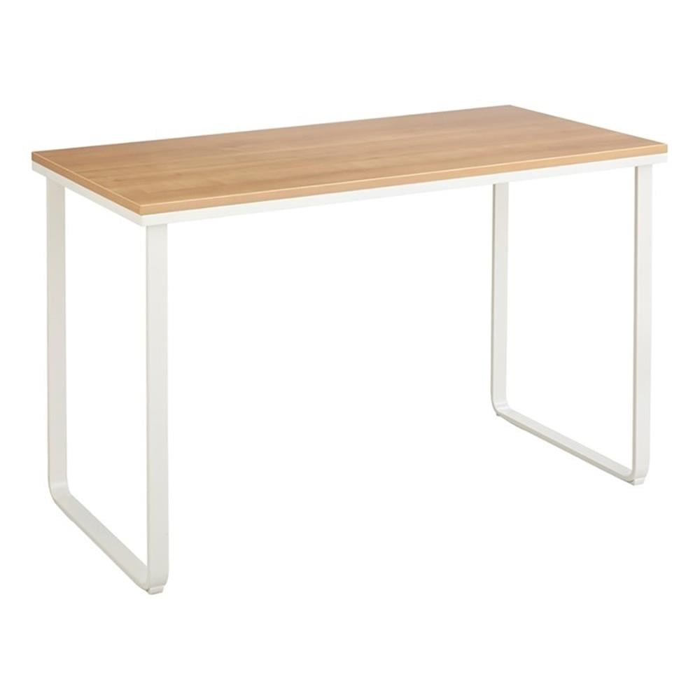 Pemberly Row Mid-Century Metal Workstation with U-Shaped Legs in Maple ...