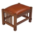 Pemberly Row Mission Spindle Stool - Quarter Sawn Oak & Leather ...