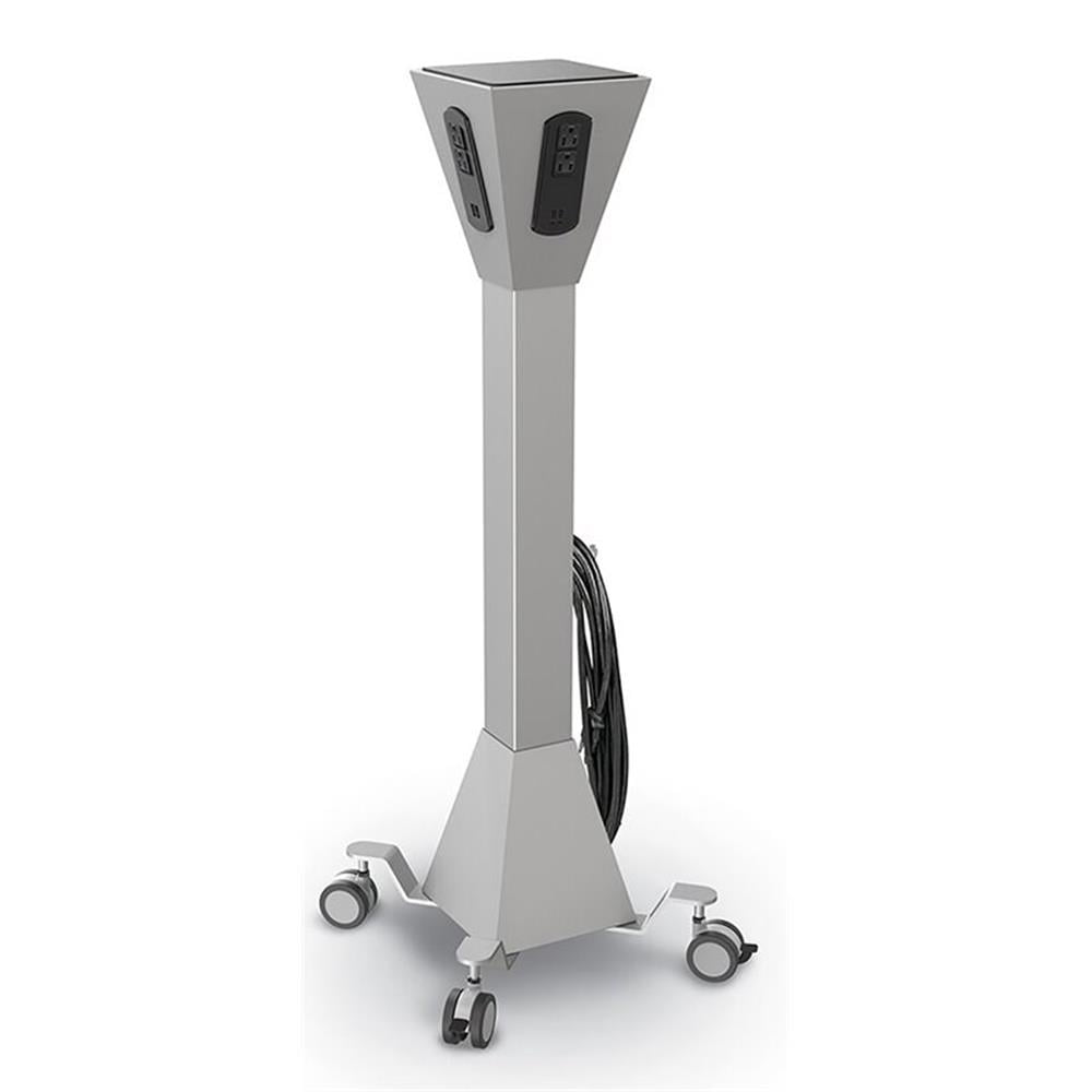 Pemberly Row Mobile Power Tower with AC and USB Outlets Gray - Walmart.com