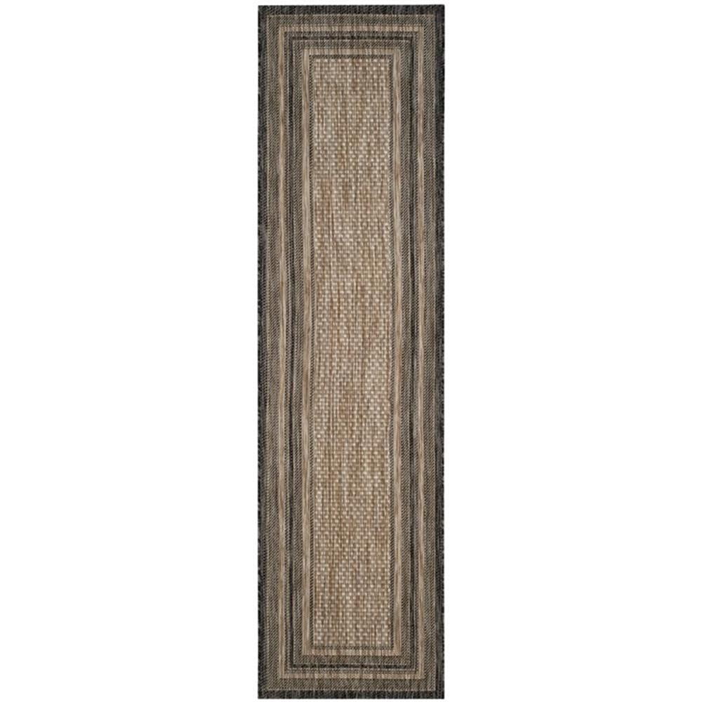 Pemberly Row Modern 2'3" x 6'7" Runner Rug in Natural and Black ...