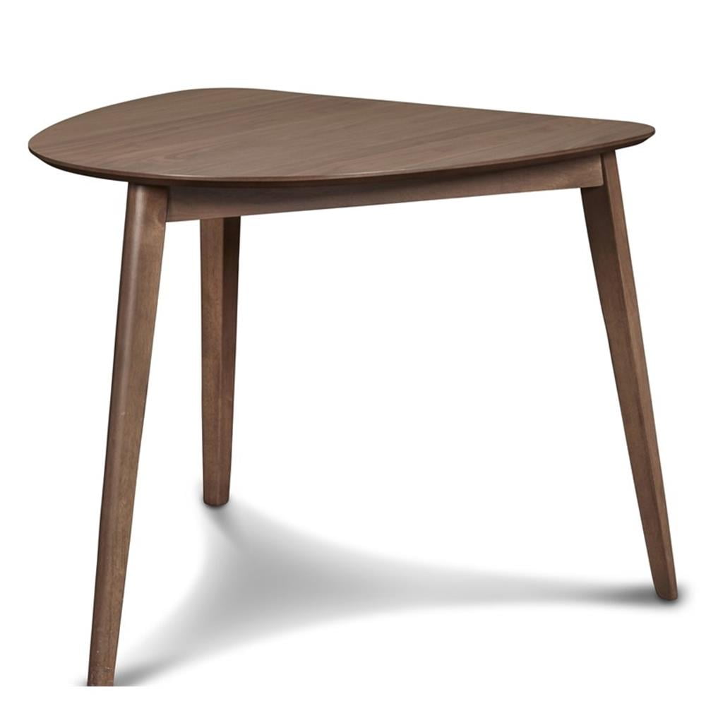 Pemberly Row Modern 32" Triangle Solid Wood Corner Table in Walnut ...