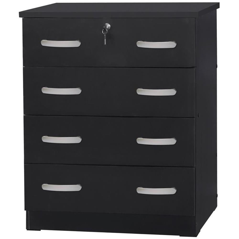 Pemberly Row 4-Drawer Bedroom Wooden Solid Chest Dresser with Lock in ...