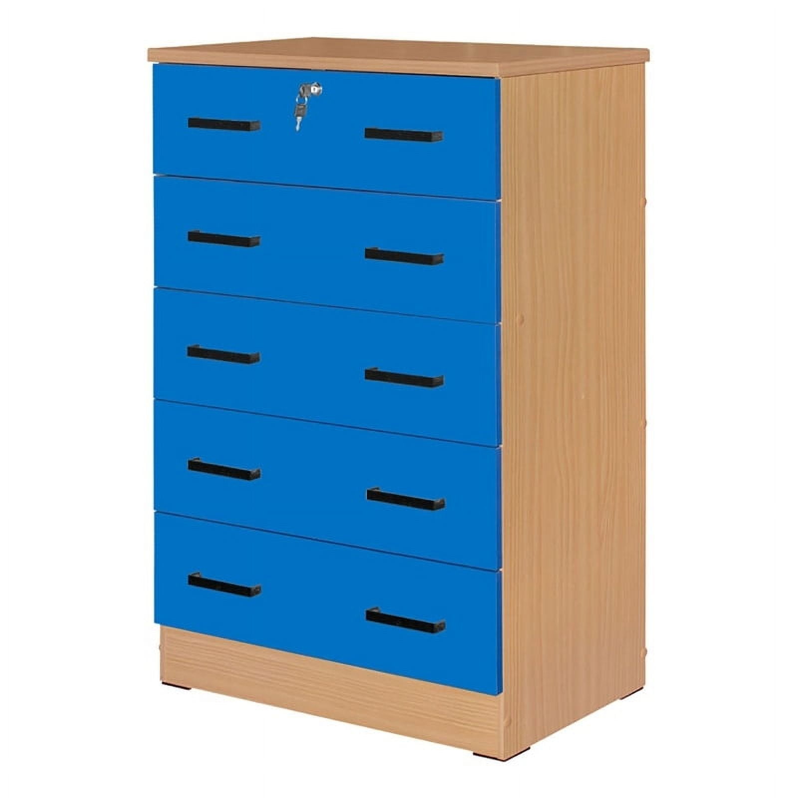 Pemberly Row Modern 5-Drawer Engineered Wood Chest Dresser with Lock in ...