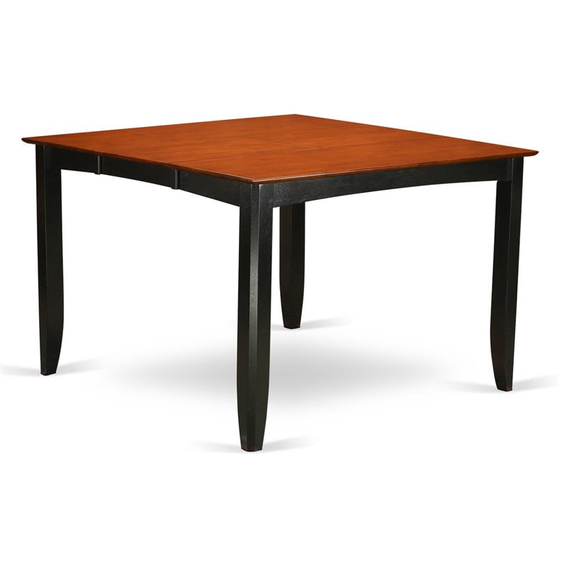 Pemberly Row Modern 54" Square Wood Dining Table in Black/Cherry ...