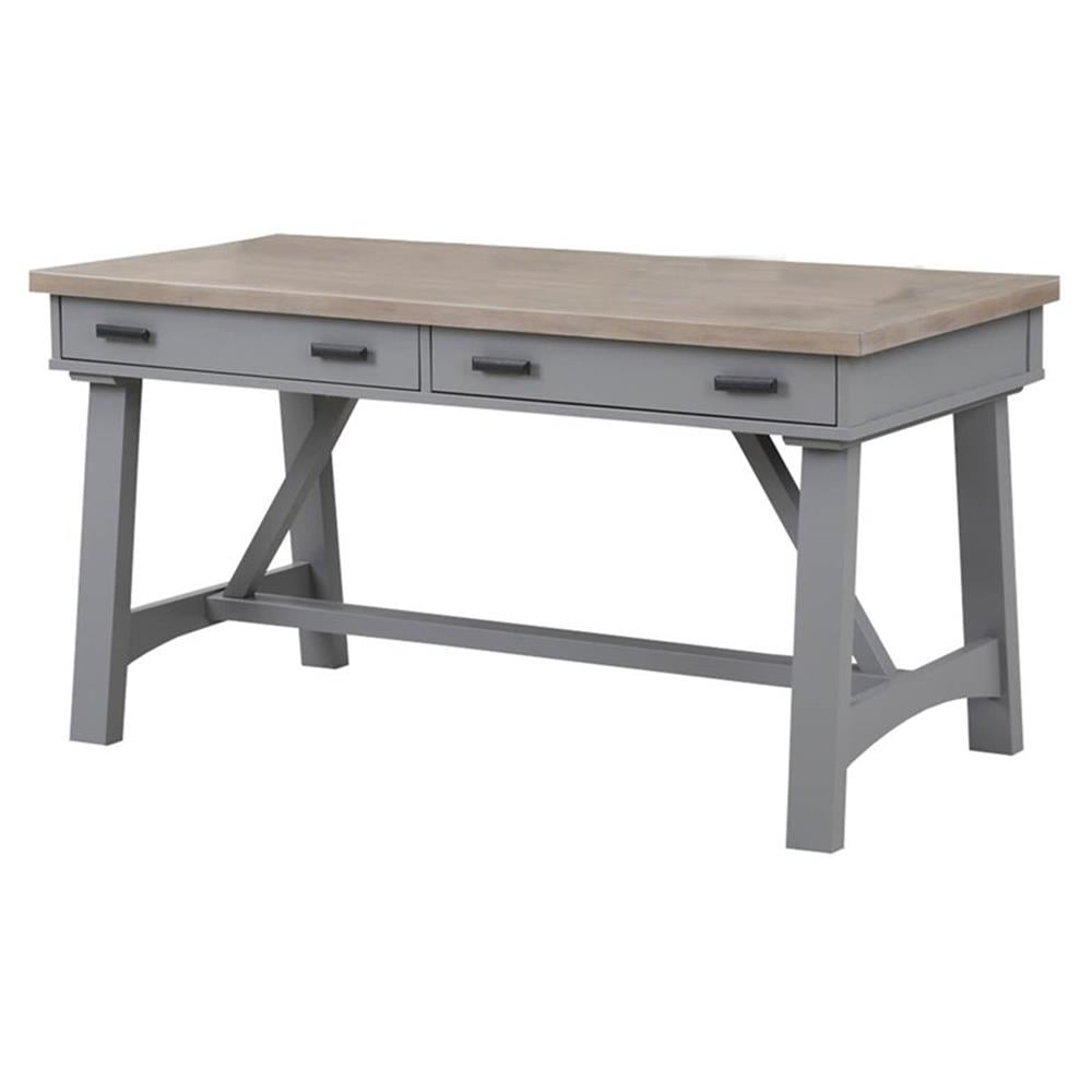 Pemberly Row Modern 60" Traditional Wood Writing Desk in Gray - Walmart.com