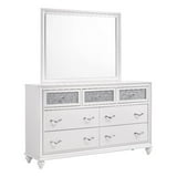 Pemberly Row Modern 7-drawer Wood Dresser with Mirror White Finish ...