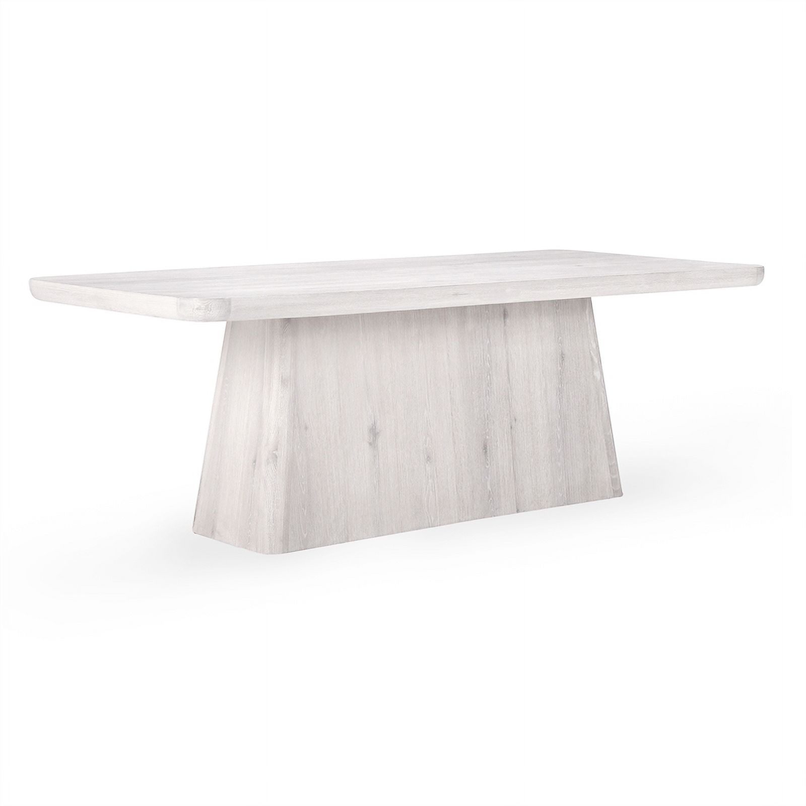Pemberly Row Modern 71" Whitewash Oak Wood Pedestal Dining Table ...