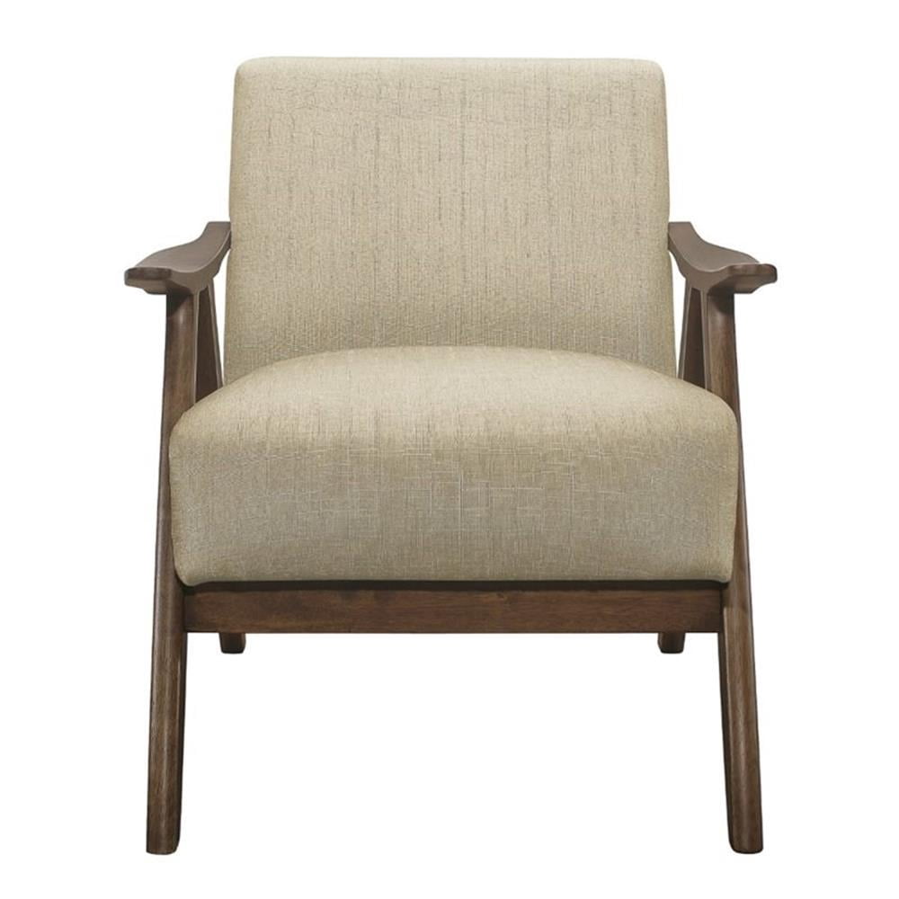 Pemberly Row Modern Accent Chair with Arm Rest in Light Brown - Walmart.com