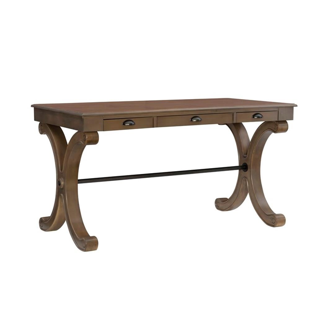 Pemberly Row Modern Birch Wood Desk in Gray - Walmart.com