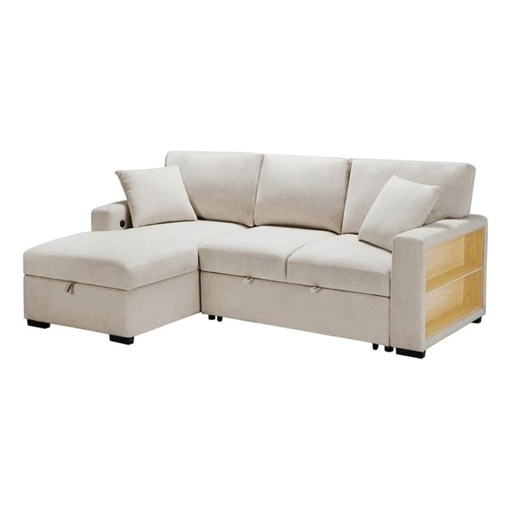 Pemberly Row Modern Boucle Sectional with Left Chaise in Beige ...