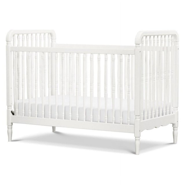 Pemberly Row Modern Classic 3 in 1 Convertible Crib in Warm White ...