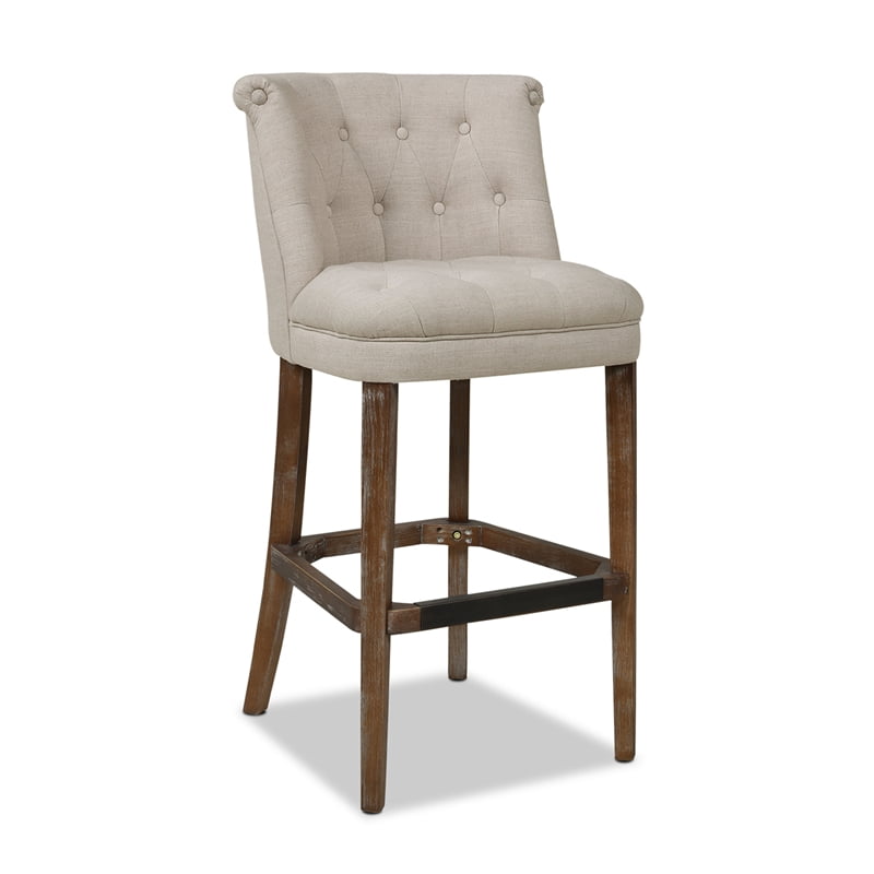 Pemberly Row Modern / Contemporary 30.5" Mid Back Bar Stool Greige Gray ...