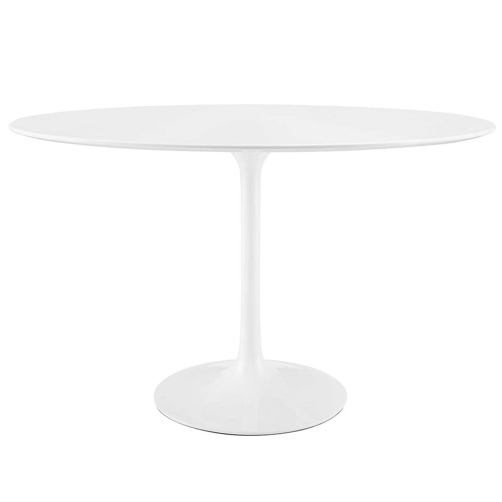 Pemberly Row Modern / Contemporary 48" Oval Dining Table in White ...