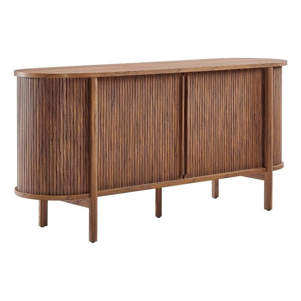 Pemberly Row Modern / Contemporary 63" Curved Sideboard in Walnut ...