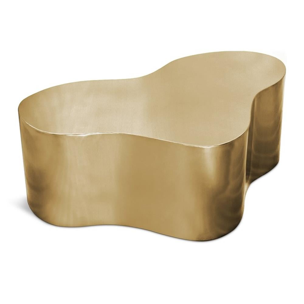 Pemberly Row Modern / Contemporary Brushed Gold Metal Coffee Table ...