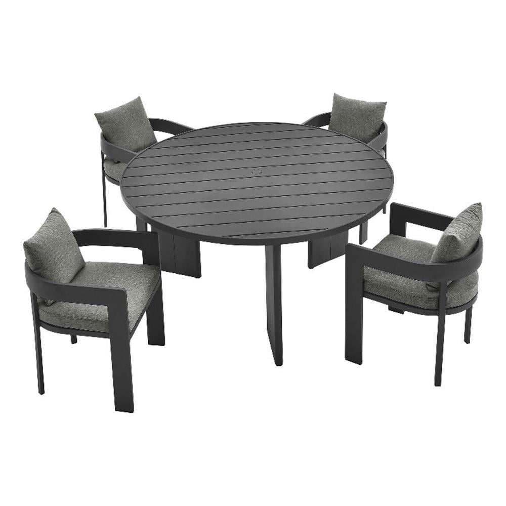 Pemberly Row Modern / Contemporary Dining Set in Gray Finish - Walmart.com