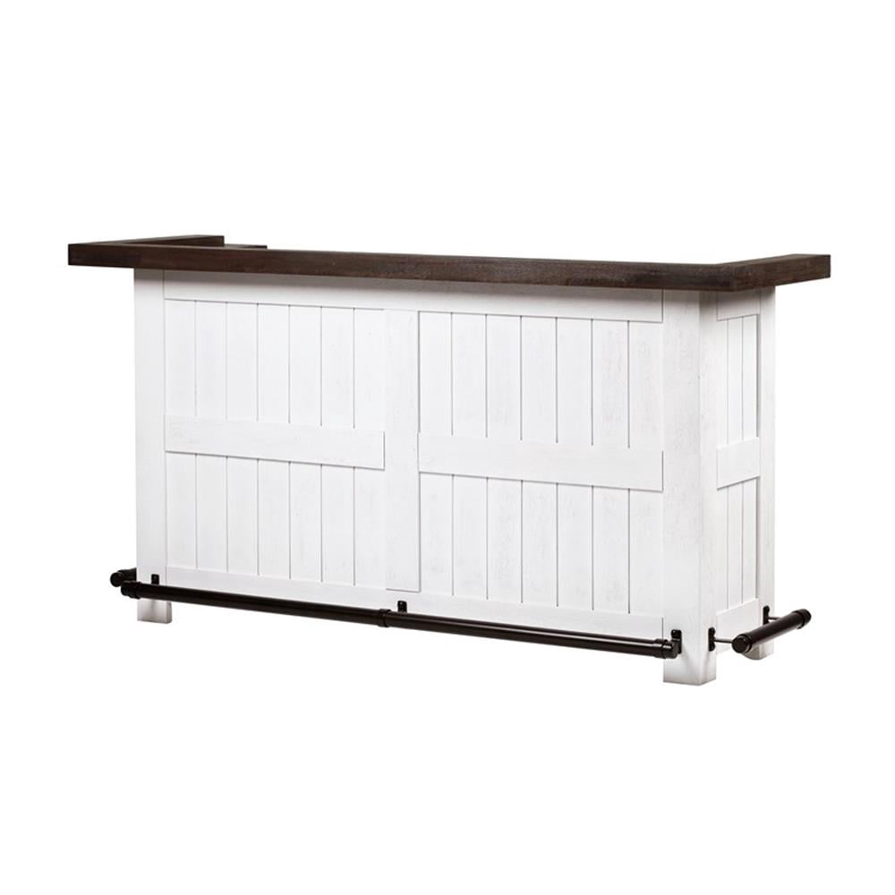 Pemberly Row Modern / Contemporary Distressed White Bar with a Dark ...