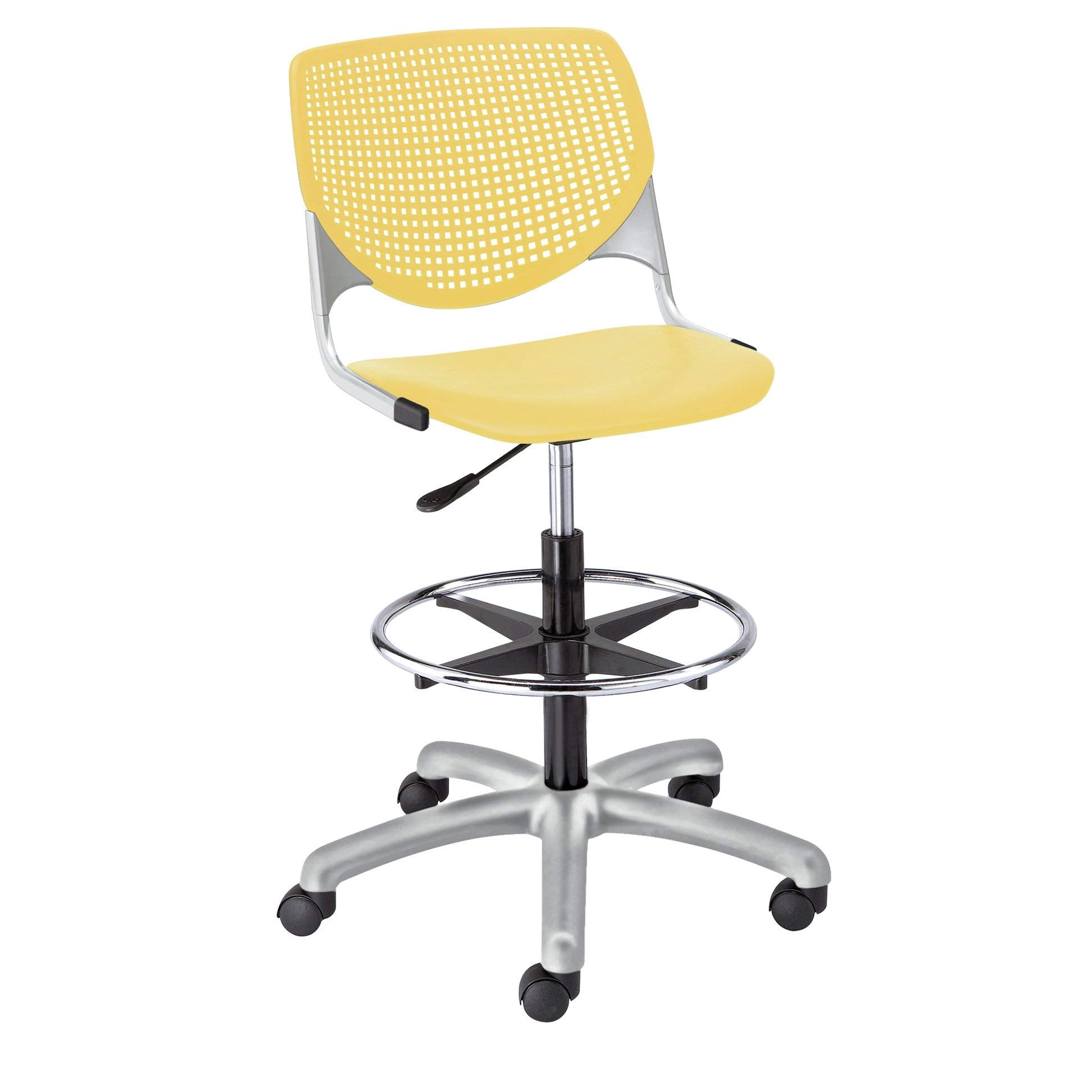 Pemberly Row Modern / Contemporary Drafting Stool in Yellow Finish ...